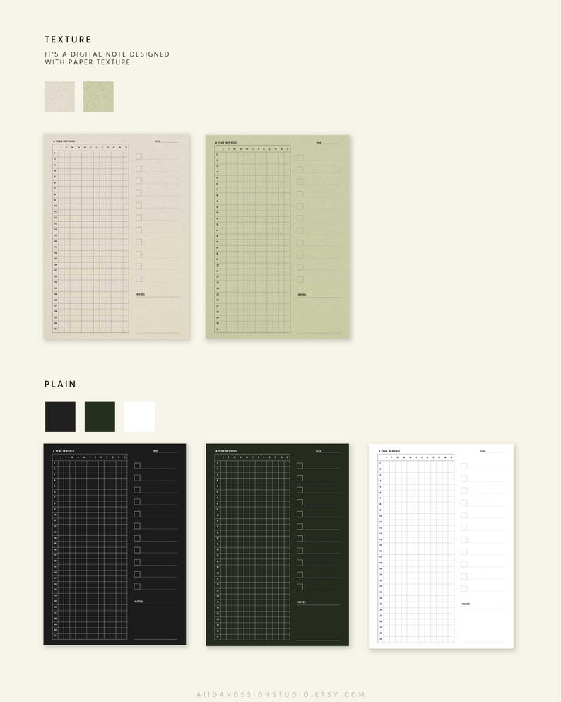 A Year in Pixels Mood Tracker, Digital & Printable Emotion Journal ...
