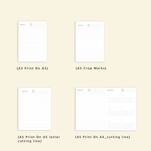 A5 Size Notes Paper, Lined, Grid Notes, Printable Study Note Template ...