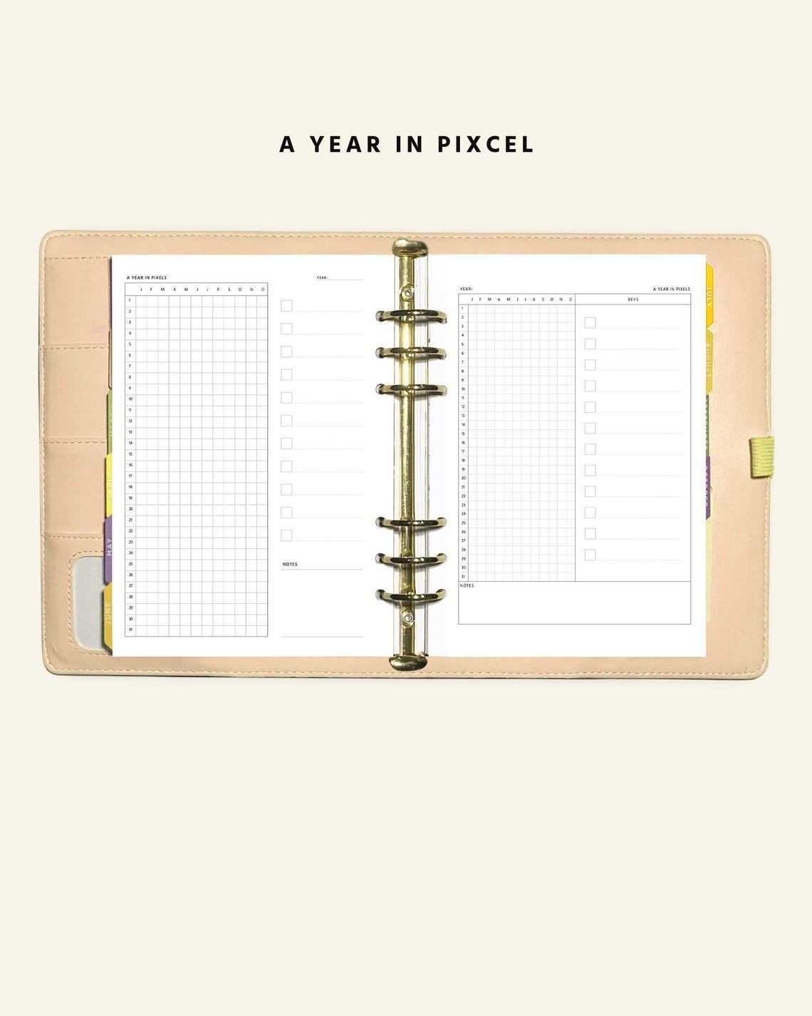 A Year in Pixels Mood Tracker, Digital & Printable Emotion Journal ...