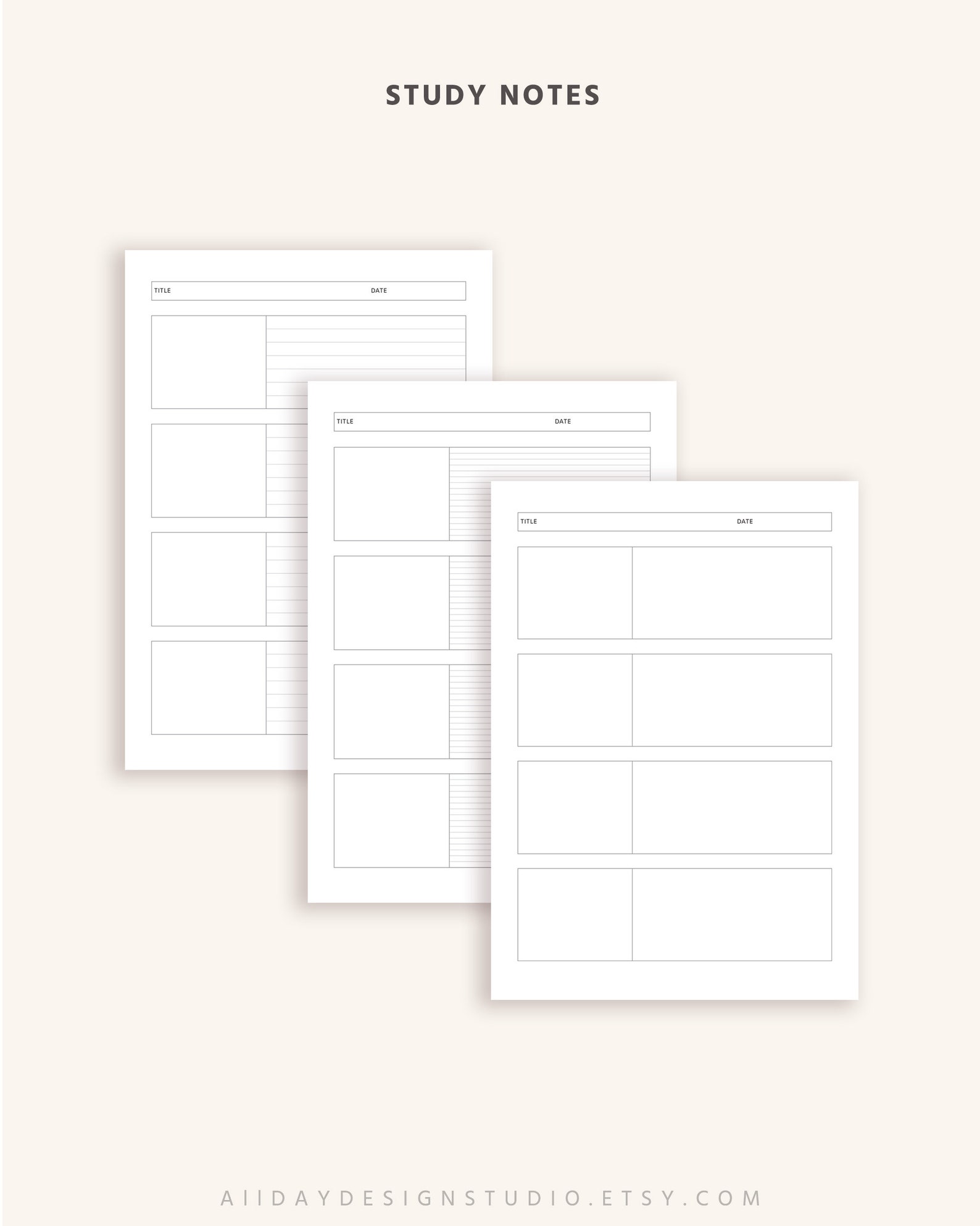 A5 Printable Study Note, Study Planner, Graph Paper, Cornell Note ...