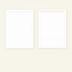 Colorful Lined Notes Printable: A4, A5, US Letter Sizes (PDF), Simple ...