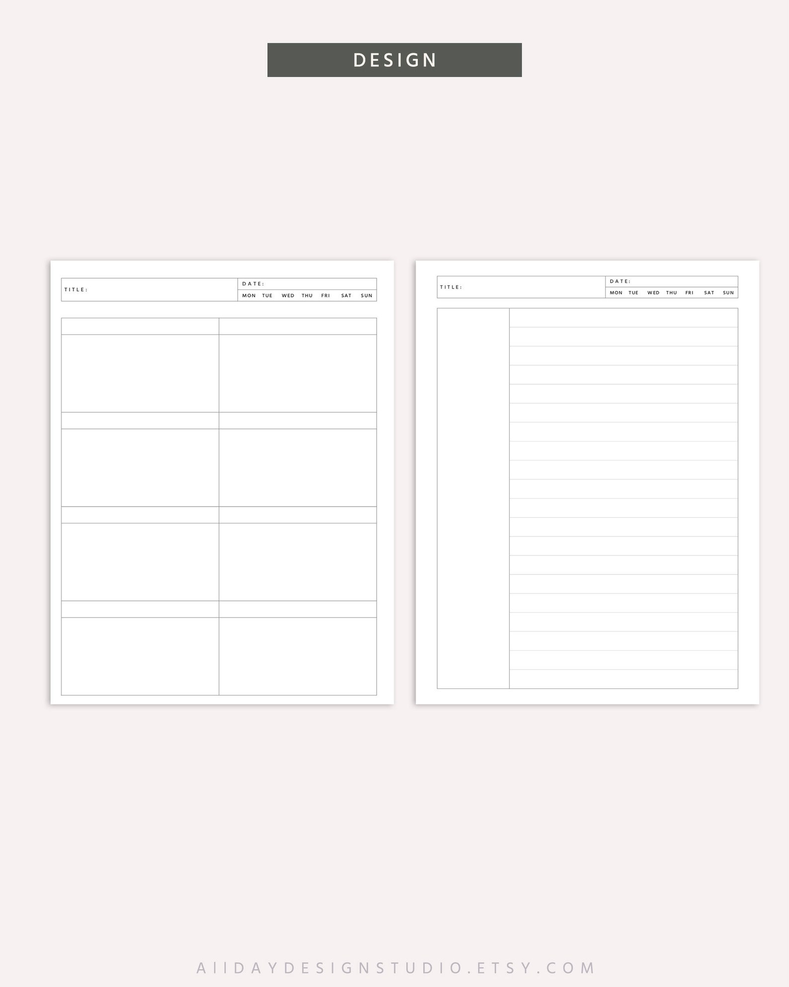 A5 Study Note Template, Study Paper Note, Lecture Note Template, A4 ...