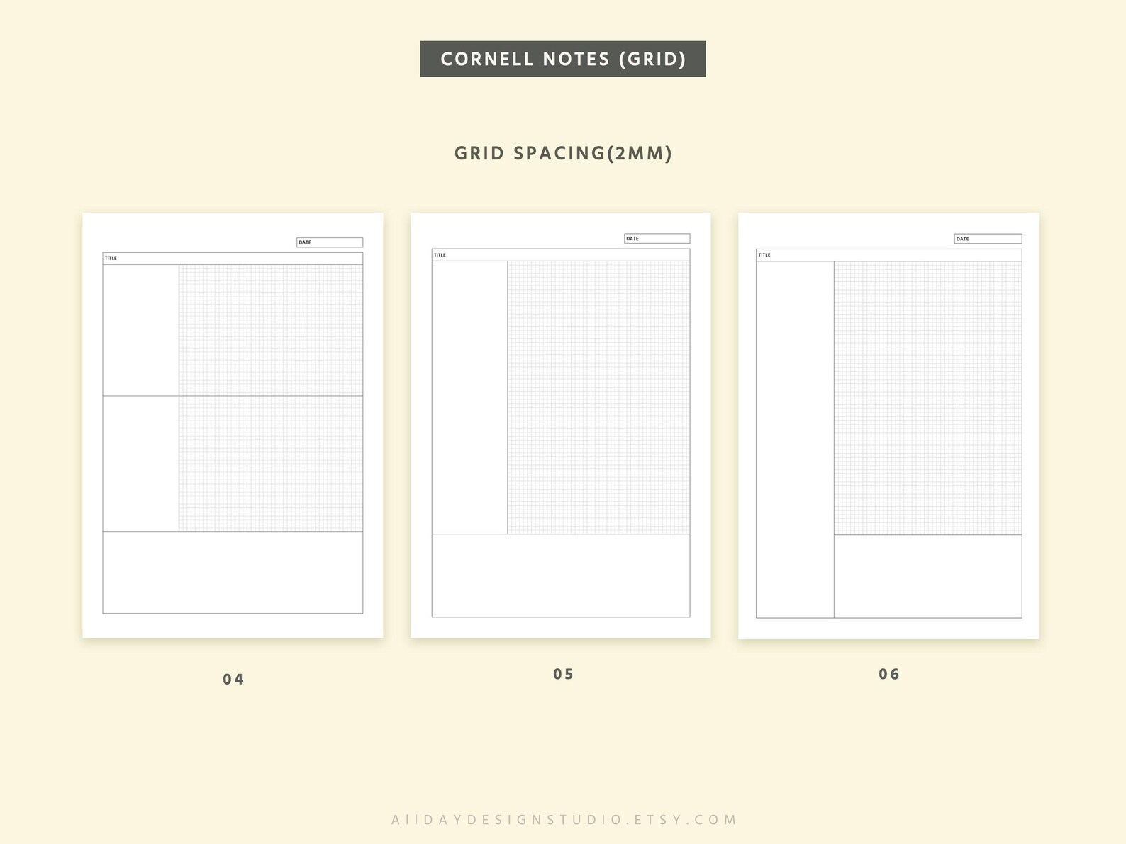 A5 Cornell Notes Template: Lined & Grid Study Notes (PDF) - Etsy