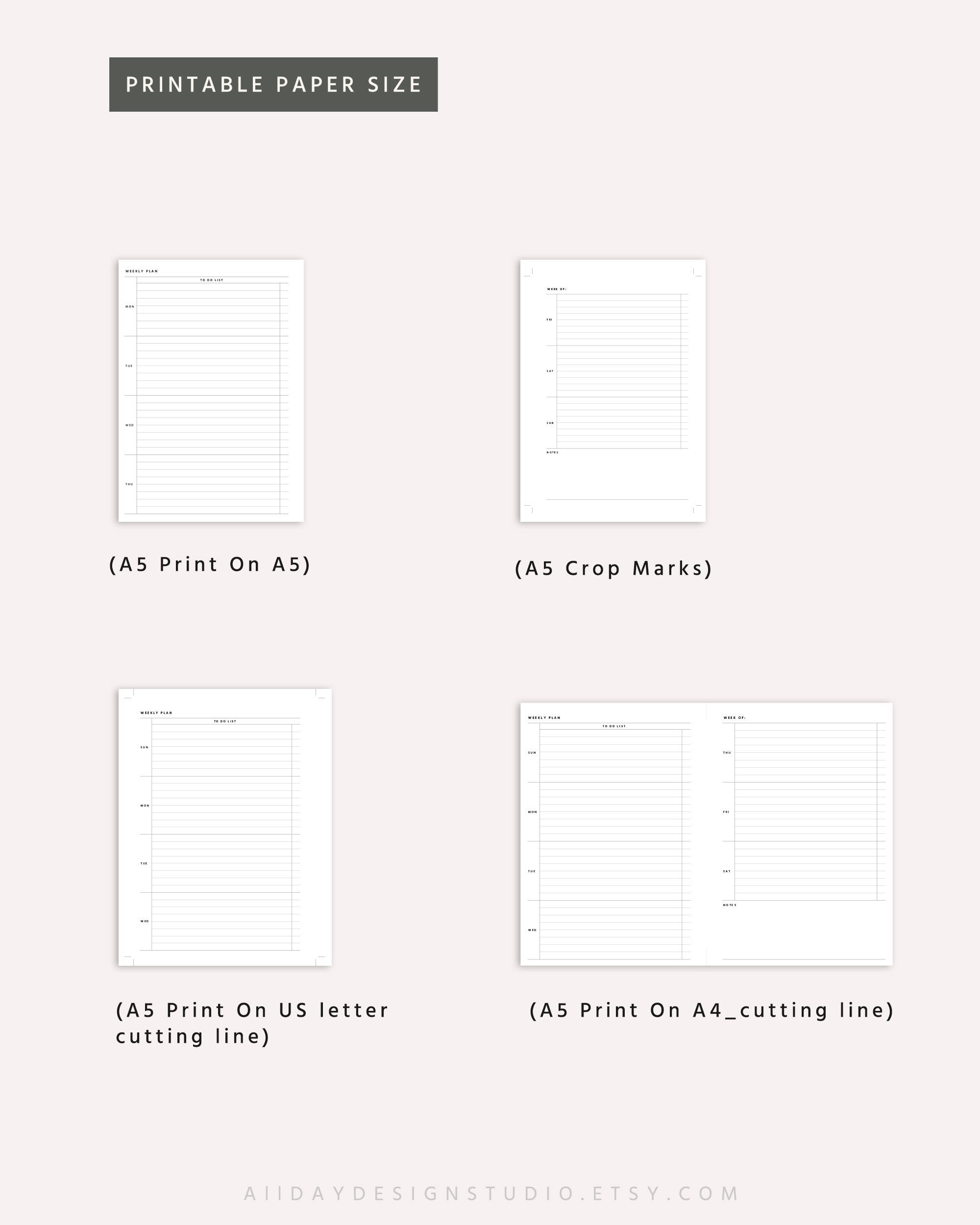 A5, A4 Printable Study Note Template, Notes Taking, Study Note Paper ...