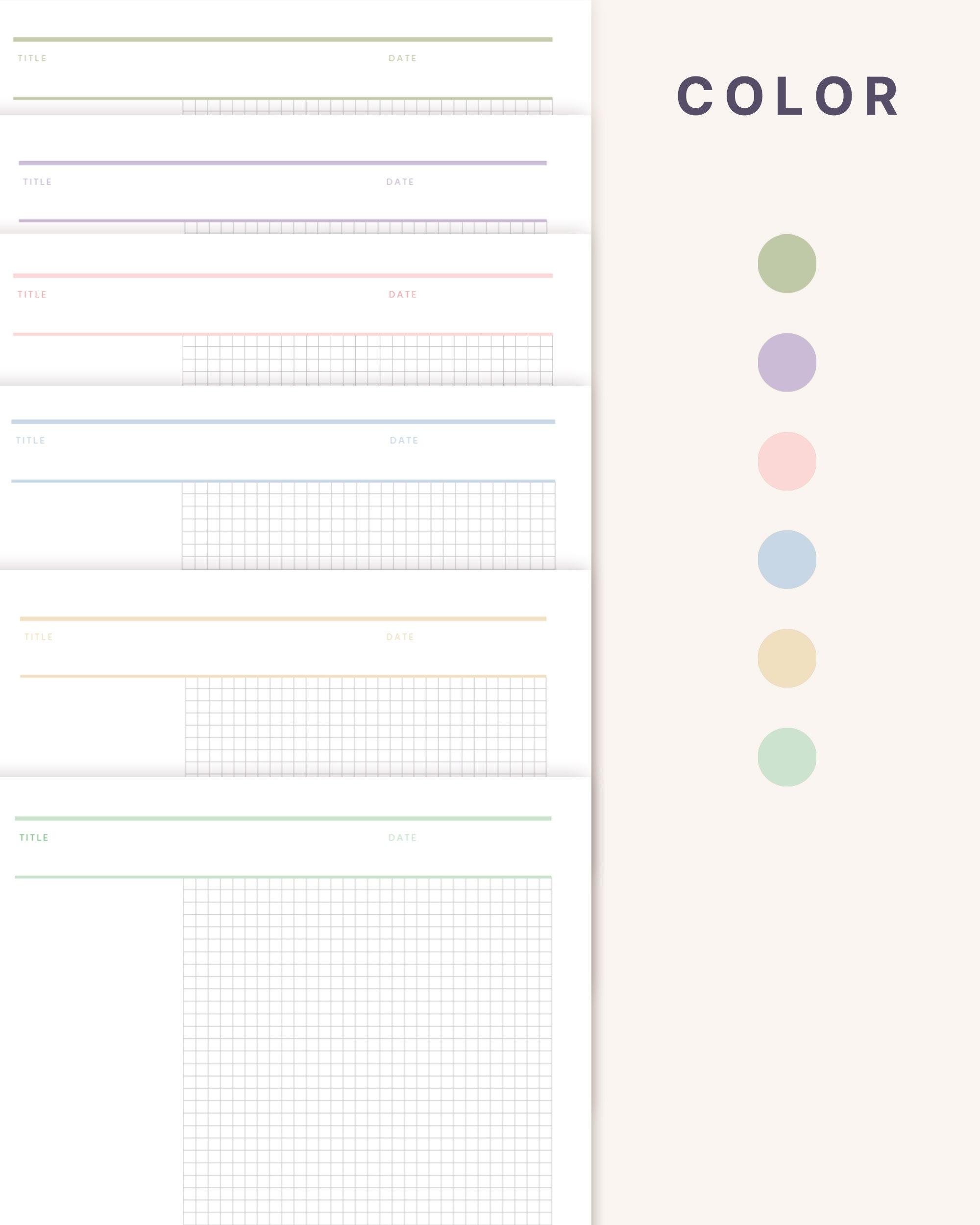 6 Color Printable Cornell Notes, Study Note Template, Lecture Notes for ...