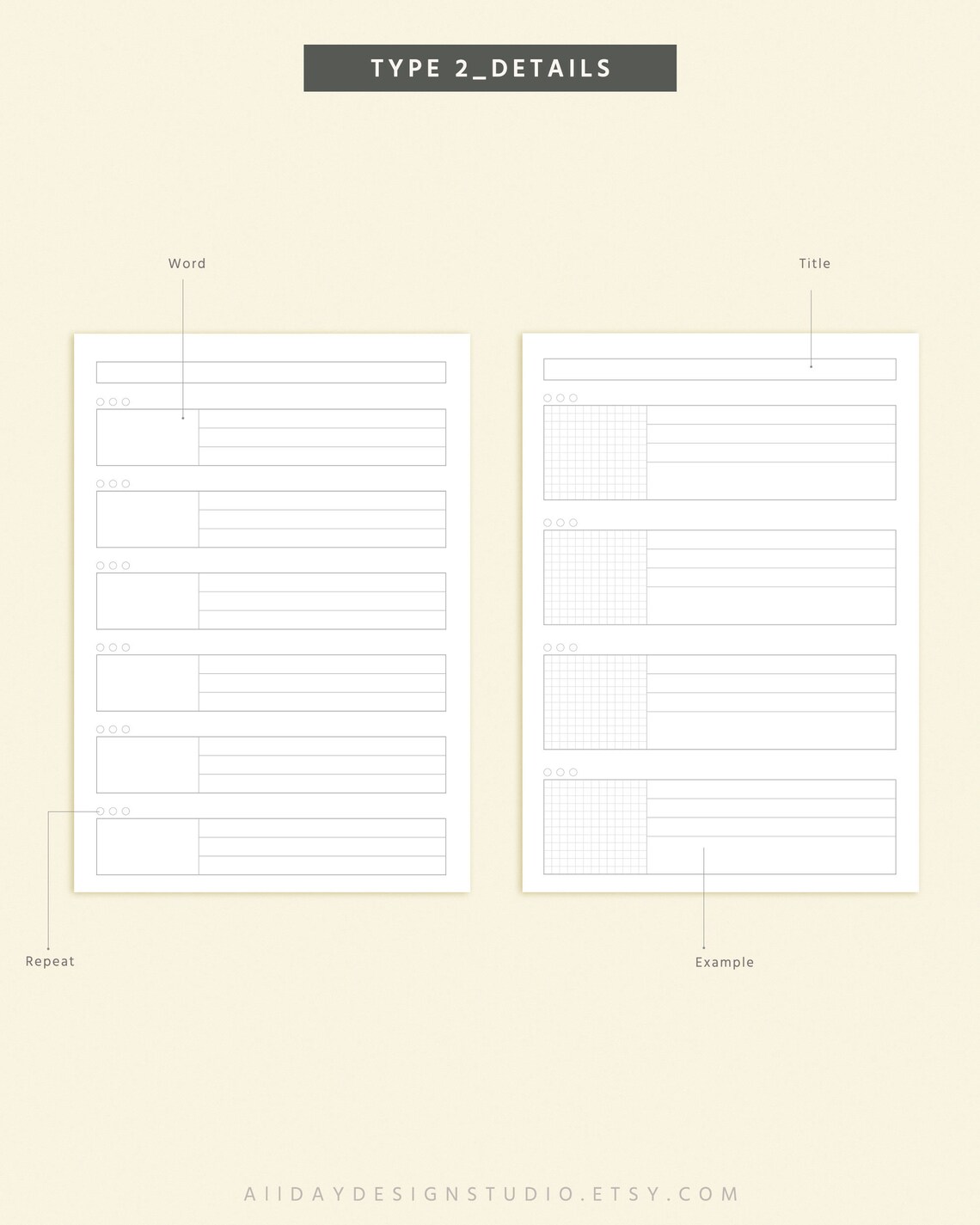 Minimal Vocabulary List, Vocabulary Note Printable Planner, Vocabulary ...