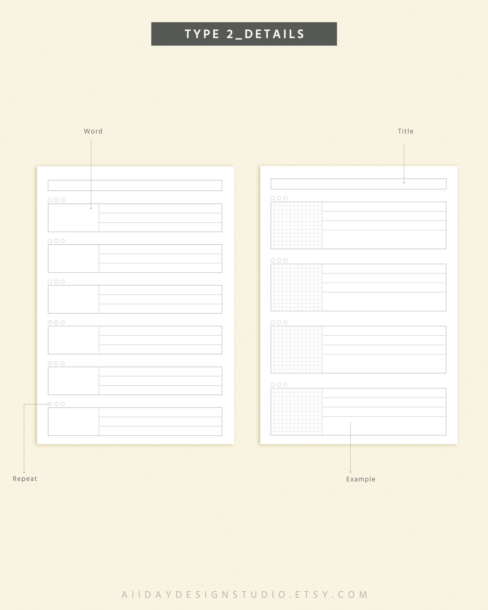 Minimal Vocabulary List, Vocabulary Note Printable Planner, Vocabulary ...