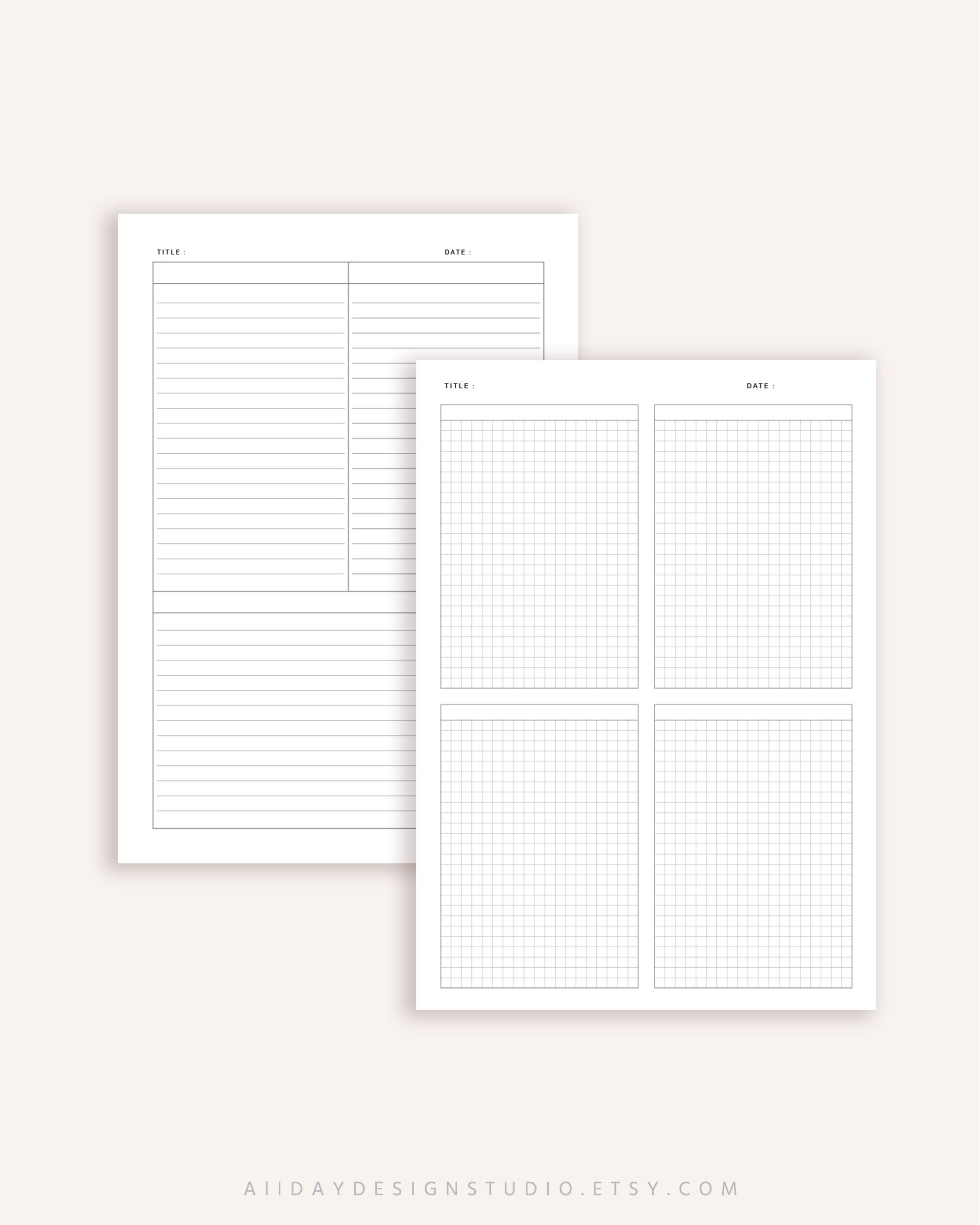 A5 Printable Study Planner, Simple Lecture Note Taking Template ...