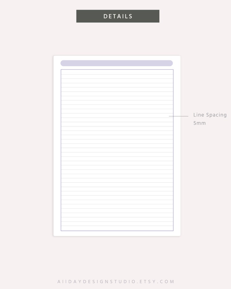 Lined Writing Paper, Lined Notes Printable, Study Note Template, Class ...