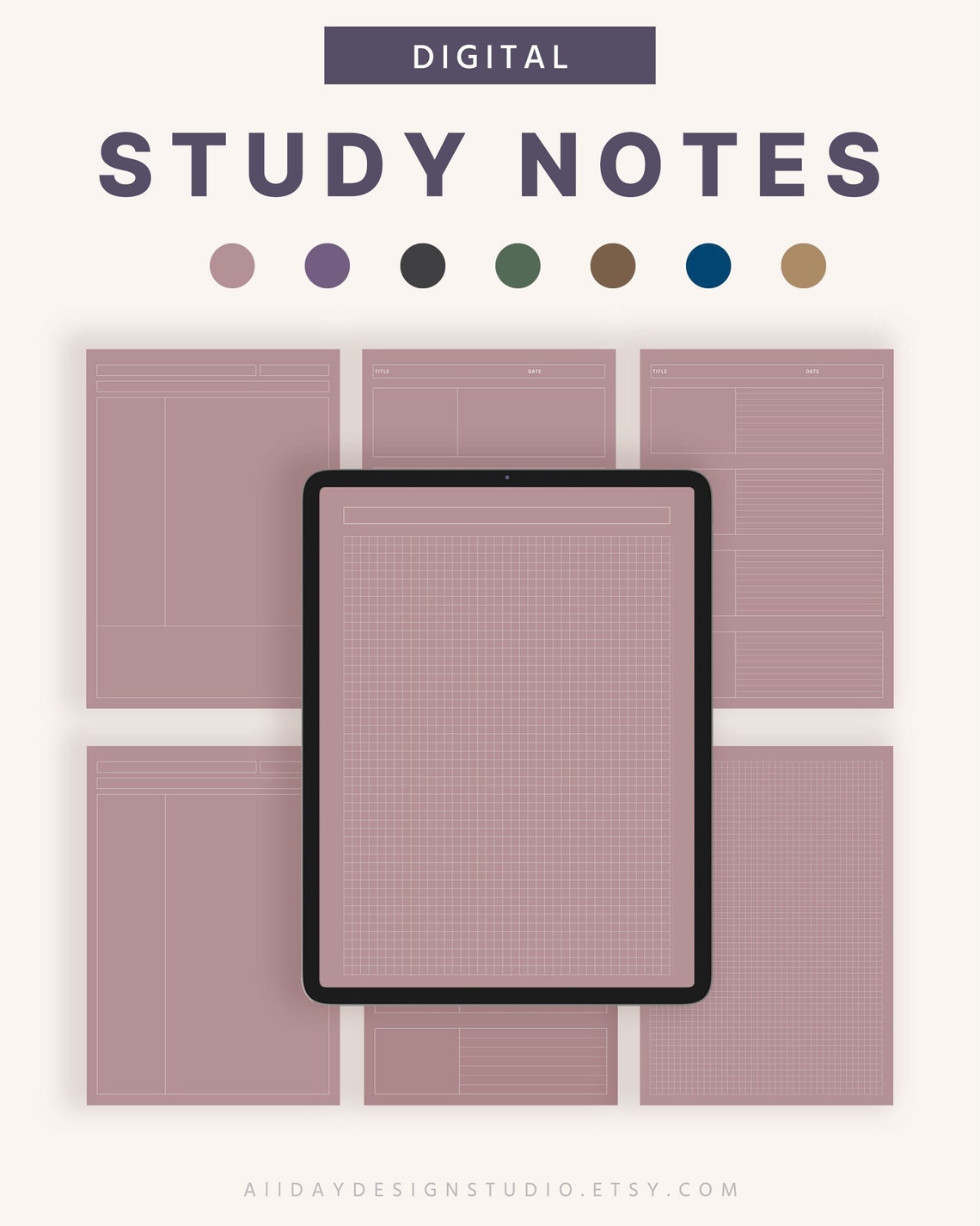 A4 Digital Study Notes, Dark Mode Cornell Goodnotes Template, Lecture ...