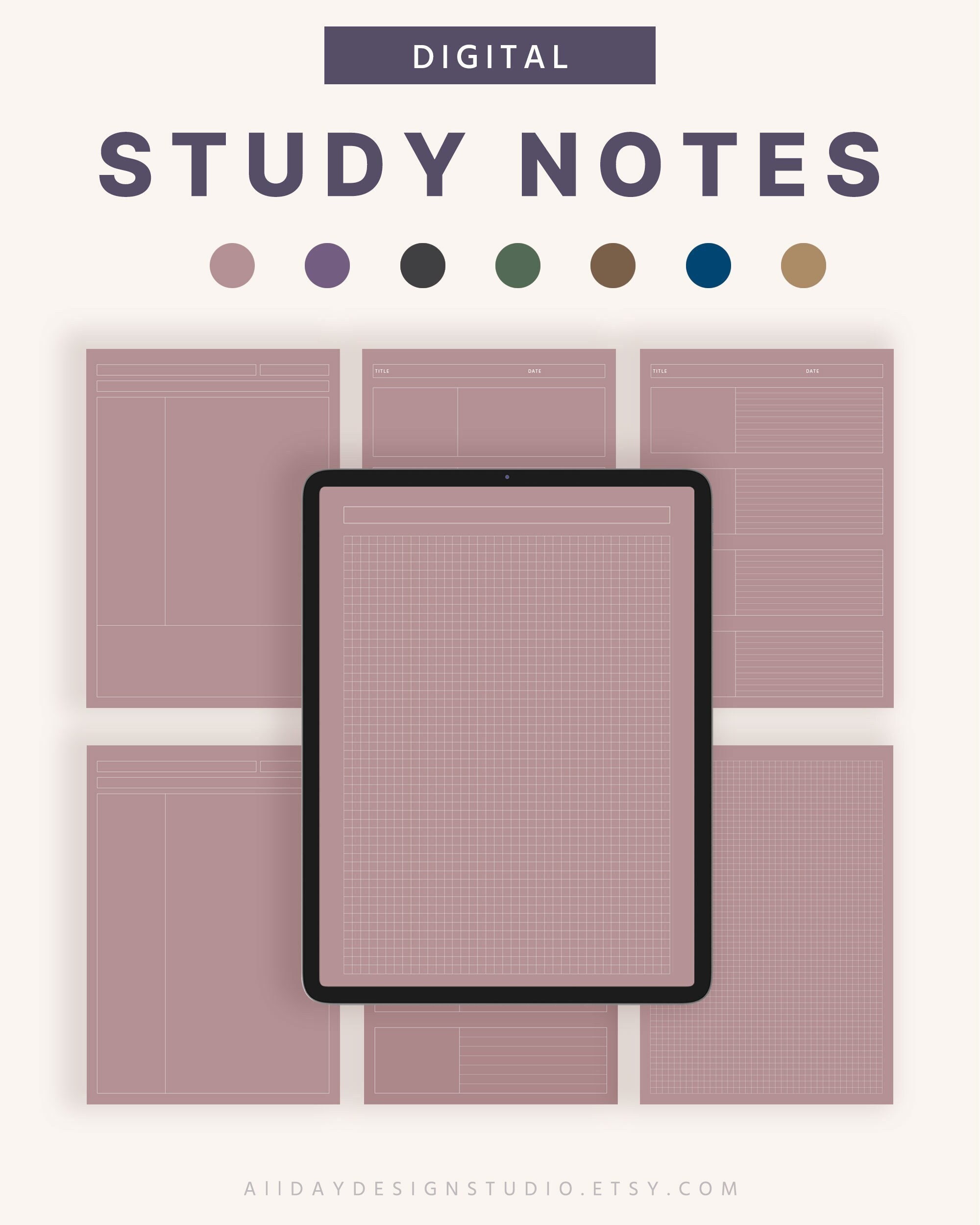 A4 Digital Study Notes, Dark Mode Cornell Goodnotes Template, Lecture ...