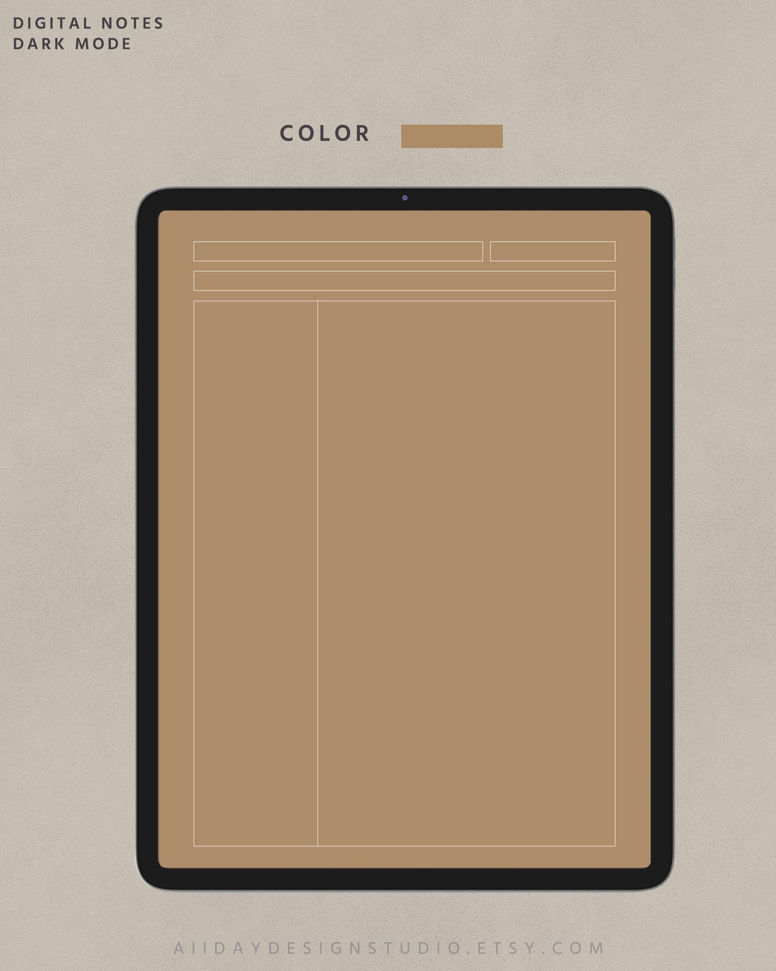 A4 Digital Study Notes, Dark Mode Cornell Goodnotes Template, Lecture ...