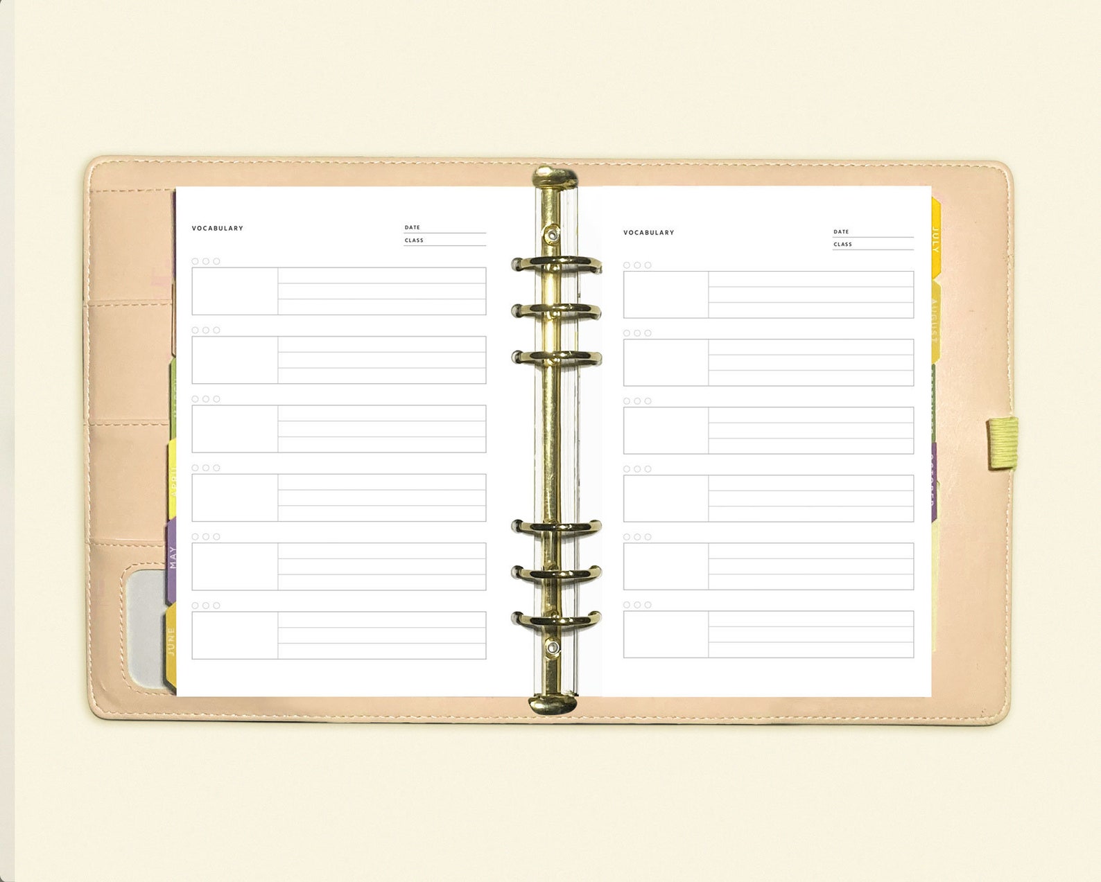 Minimal Vocabulary List, Vocabulary Note Printable Planner, Vocabulary ...