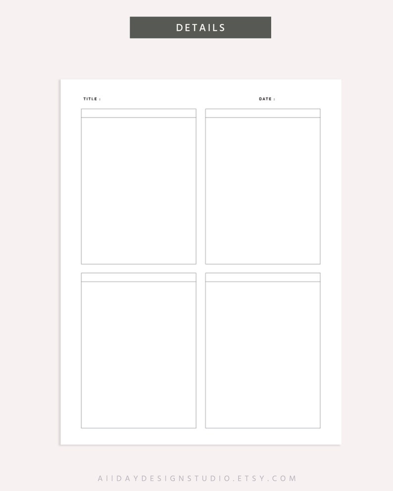 Printable Study Note Template Class Lined Notes Grid Note - Etsy