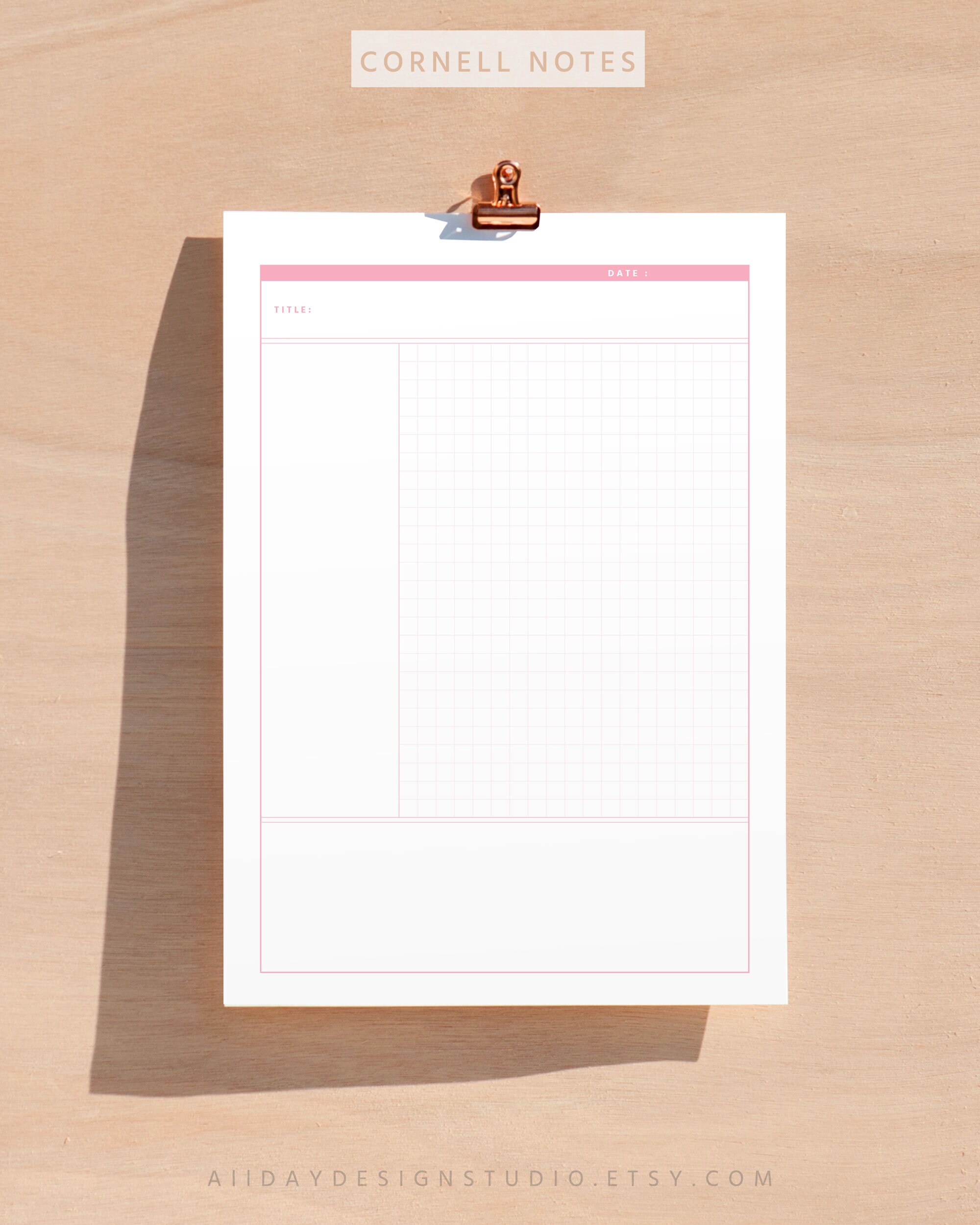 A5 SIMPLE CORNELL NOTES, College Note Taking Template Inserts, Cornell ...