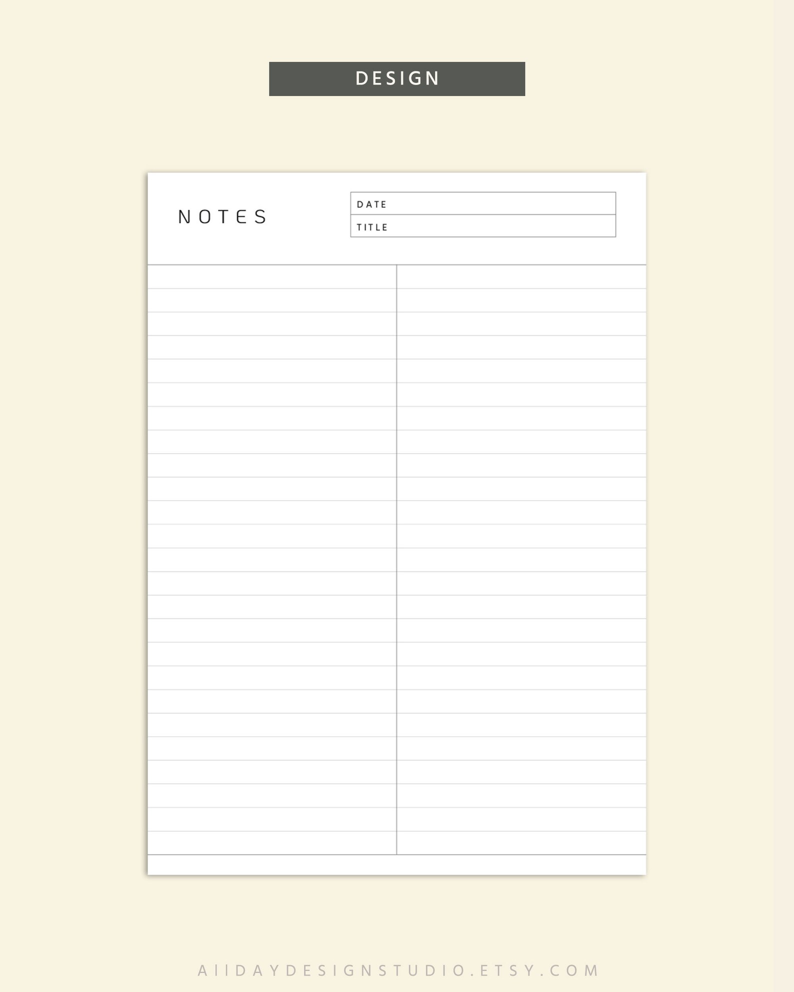 A5 Size Notes Paper, Lined, Grid Notes, Printable Study Note Template ...