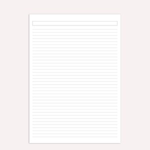A5 Size Printable Lined Note Template, Grid Note Paper, Study Note ...