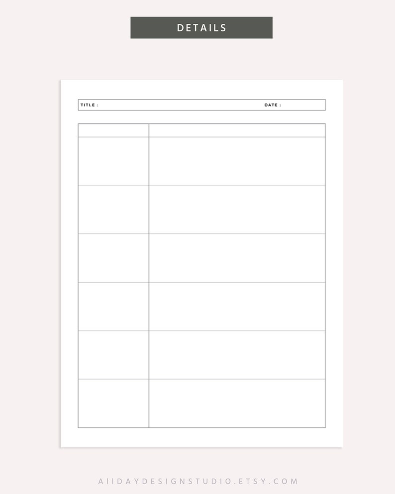 Printable Study Note Template Class Lined Notes Grid Note - Etsy