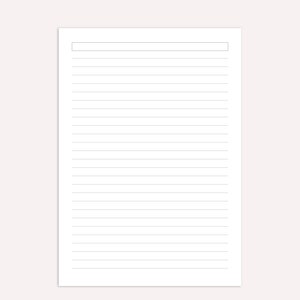 A5 Size Printable Lined Note Template, Grid Note Paper, Study Note ...