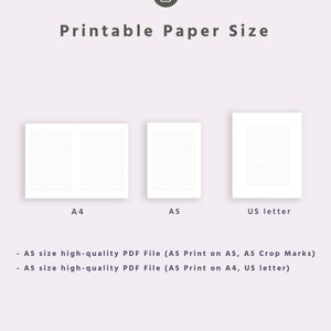 A5 Size Printable Lined Note Template, Grid Note Paper, Study Note ...
