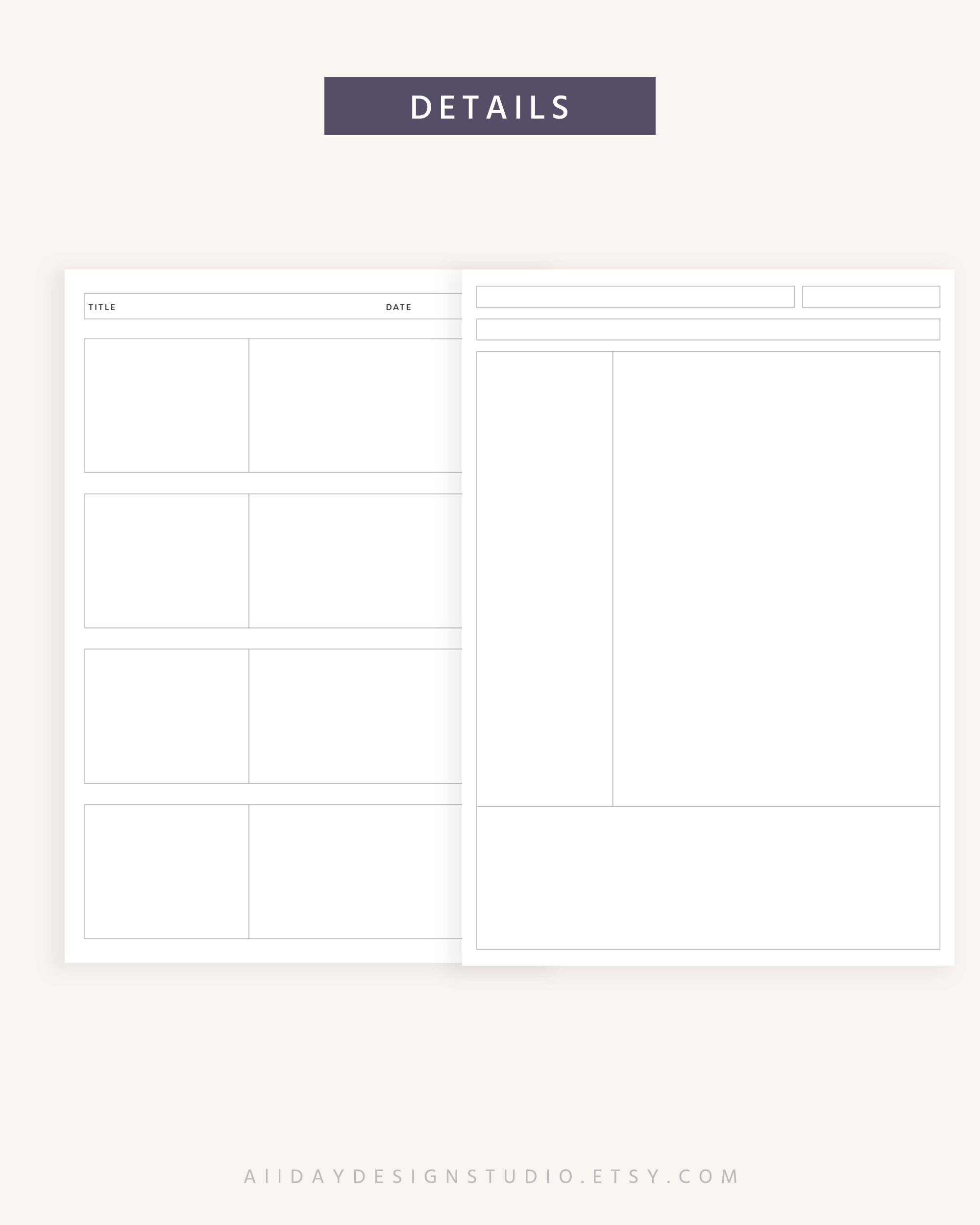 Study Note Taking Template Digital Lecture Notes Simple - Etsy Australia