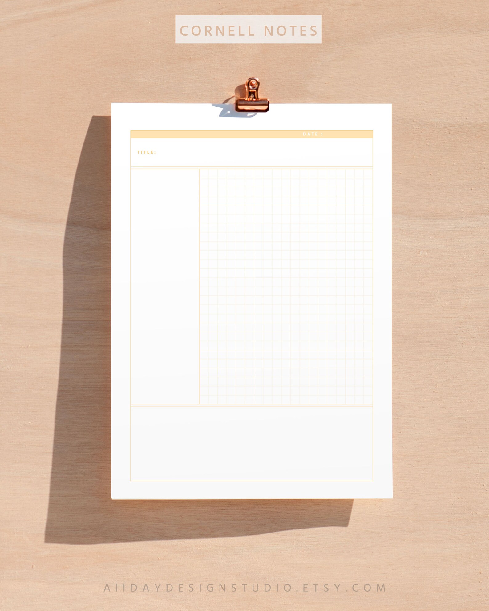 A5 SIMPLE CORNELL NOTES, College Note Taking Template Inserts, Cornell ...