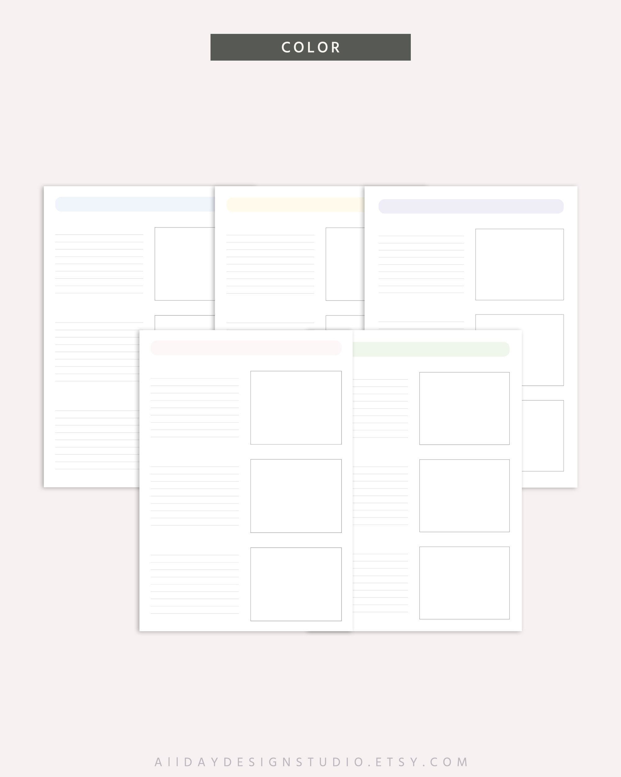 A5 Study Note Planner Insert: Printable Note Template (digital Download ...
