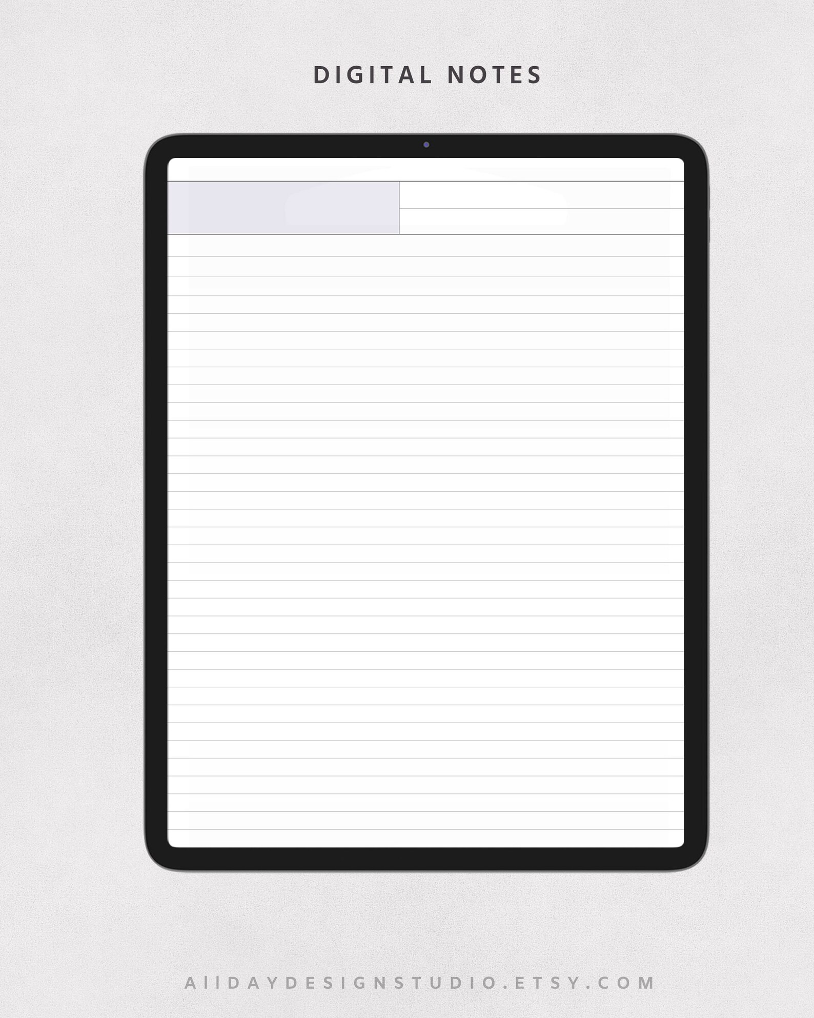 A5, A4 Printable Lined Study Notes Template, Goodnote Paper Template ...