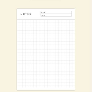 A5 Size Notes Paper, Lined, Grid Notes, Printable Study Note Template ...