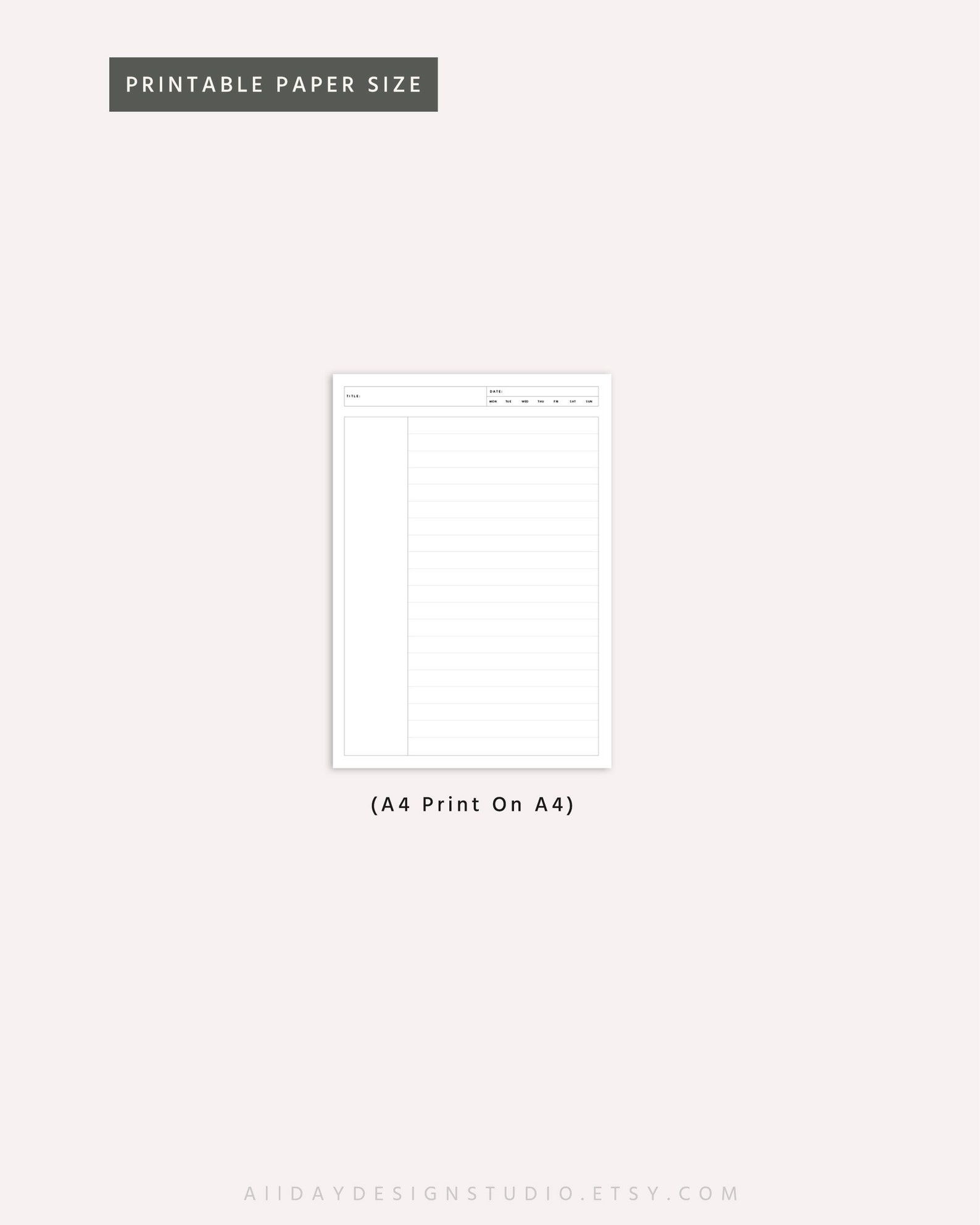 A5 Study Note Template, Study Paper Note, Lecture Note Template, A4 ...