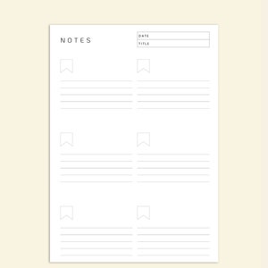 A5 Size Notes Paper, Lined, Grid Notes, Printable Study Note Template ...
