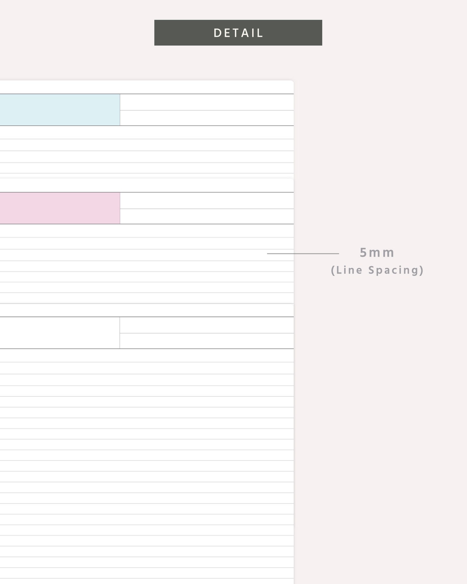 A5, A4 Printable Lined Study Notes Template, Goodnote Paper Template ...