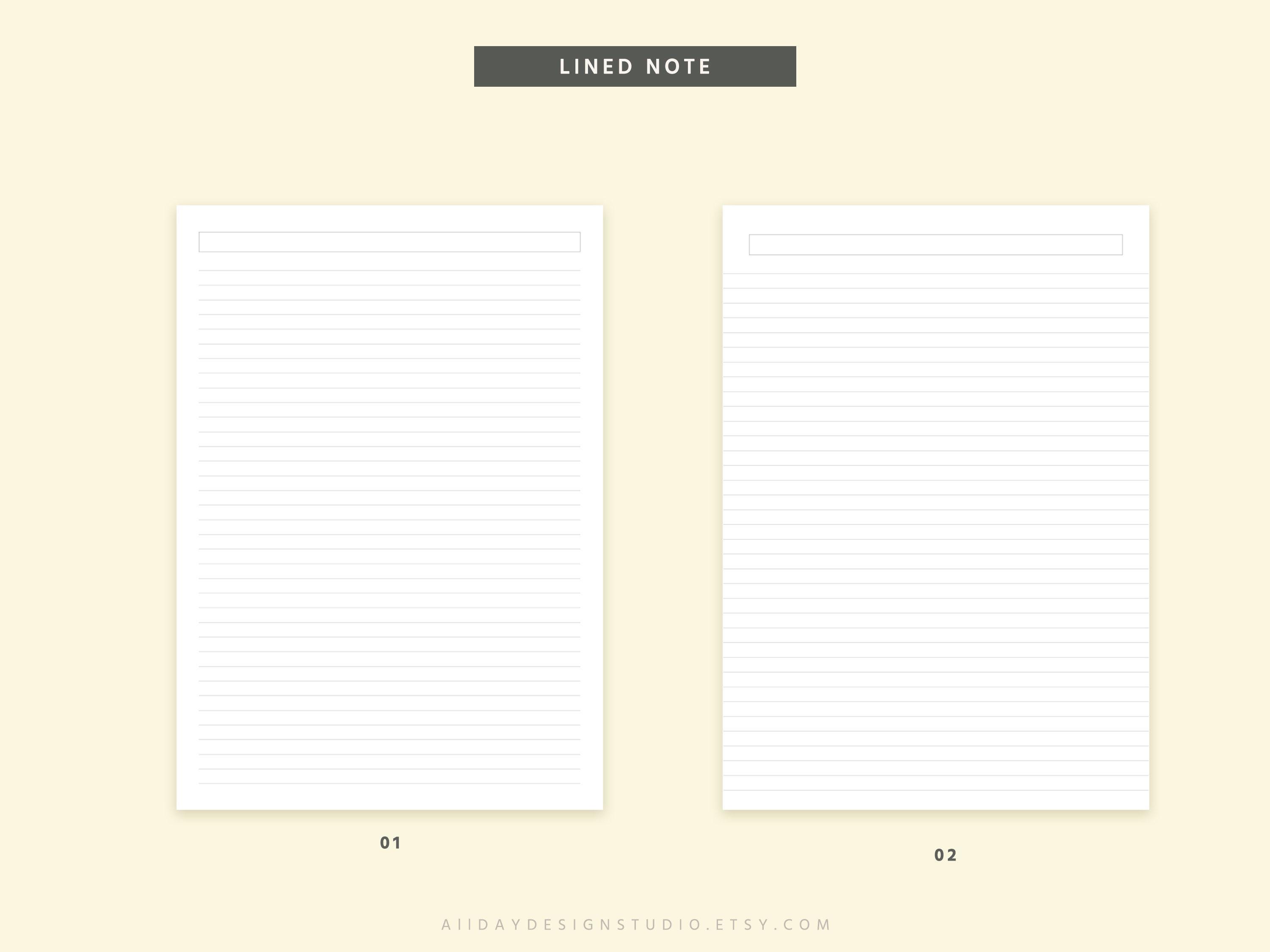 Printable Lined Paper, Study and Daily Notes, Simple Note Taking ...