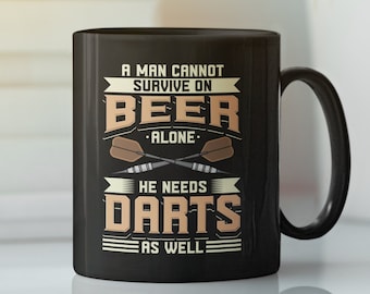 Life Without Darts Mug. Funny Darts Mug. Darts Gift. Dart Player Mug ...