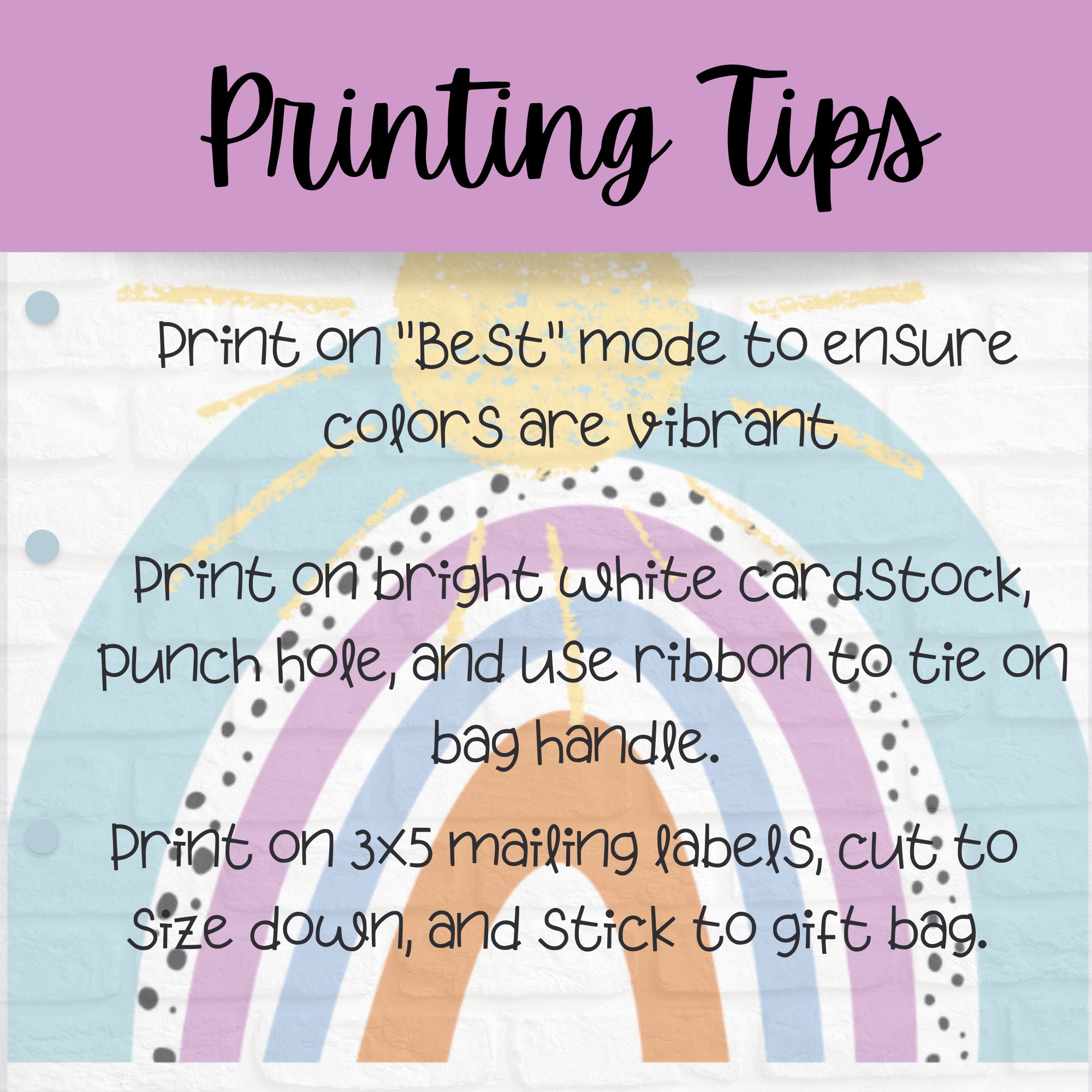 Rainbow Thank You Gift Tag| End of Year Teacher Gift - Etsy