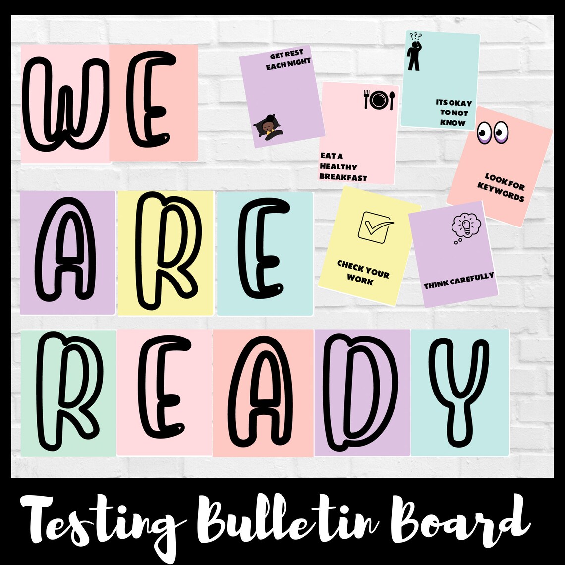 Testing Printable Bulletin Board I Classroom Decorl Spring Colors - Etsy UK