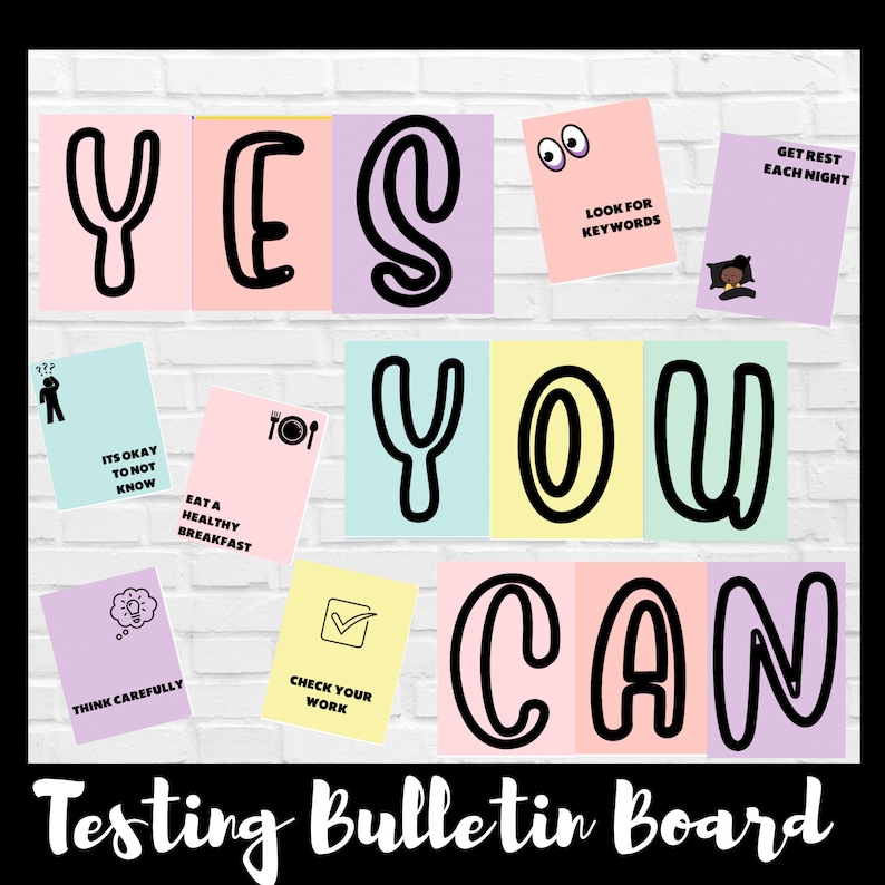 Testing Printable Bulletin Board I Classroom Decorl Spring Colors - Etsy UK