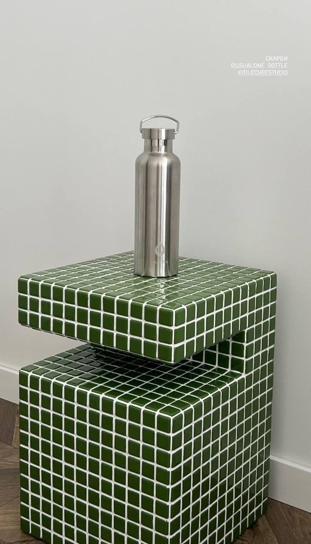 Side Table. End Table. Bedside Table Made of Tiles. Tiled Shelf ...