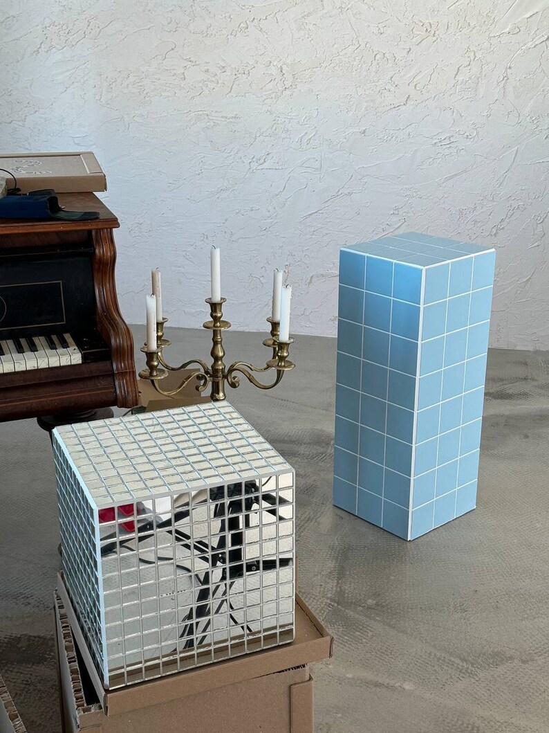 Tile Stand, Tile Table, Handmade Cube, Tile Table 10x10 Cm. Designer ...