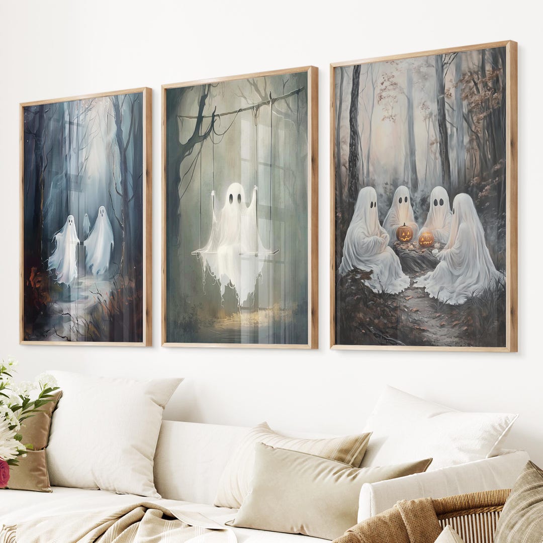 Cute Ghost Set of 3 Halloween Home Decor, Autumn Cottagecore, Nursery ...
