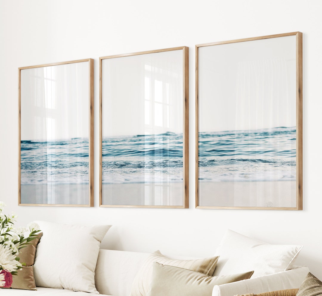 Blue Ocean Waves Print Set: Coastal Wall Decor (giclee Poster) - Etsy