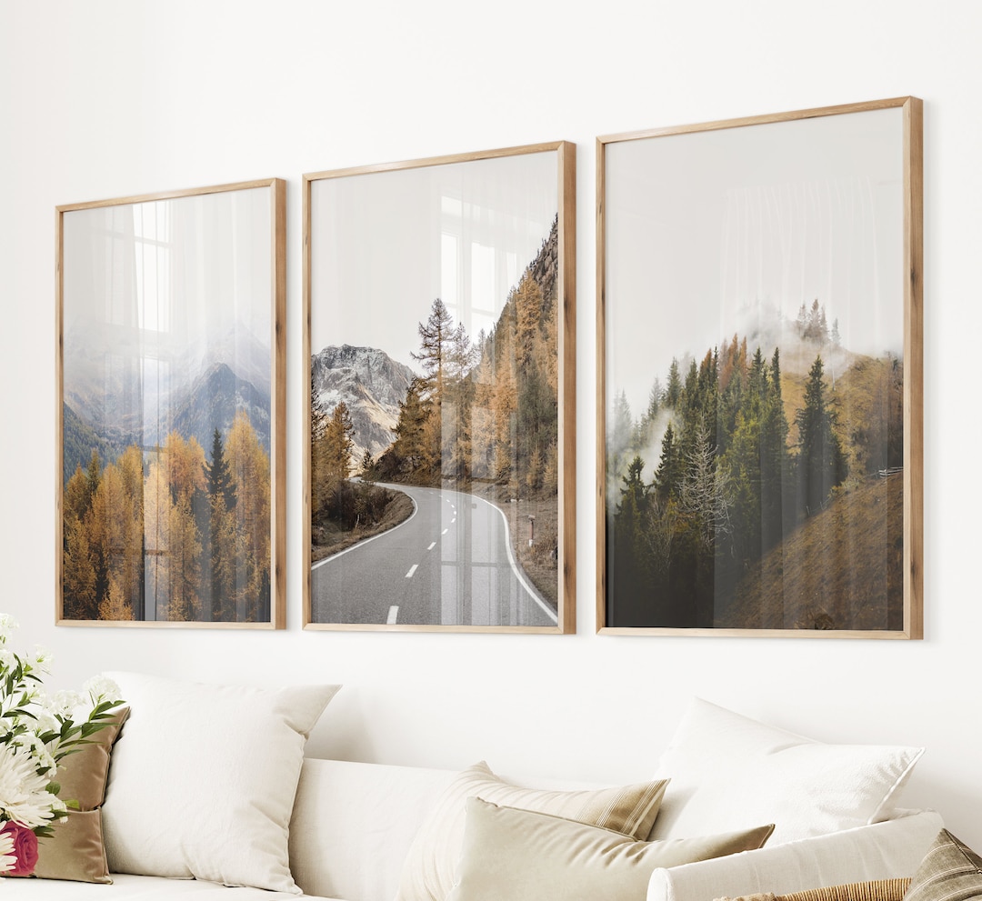 Forest 3 Piece Print Autumn Nature Triptych Wilderness Poster Modern 3 ...