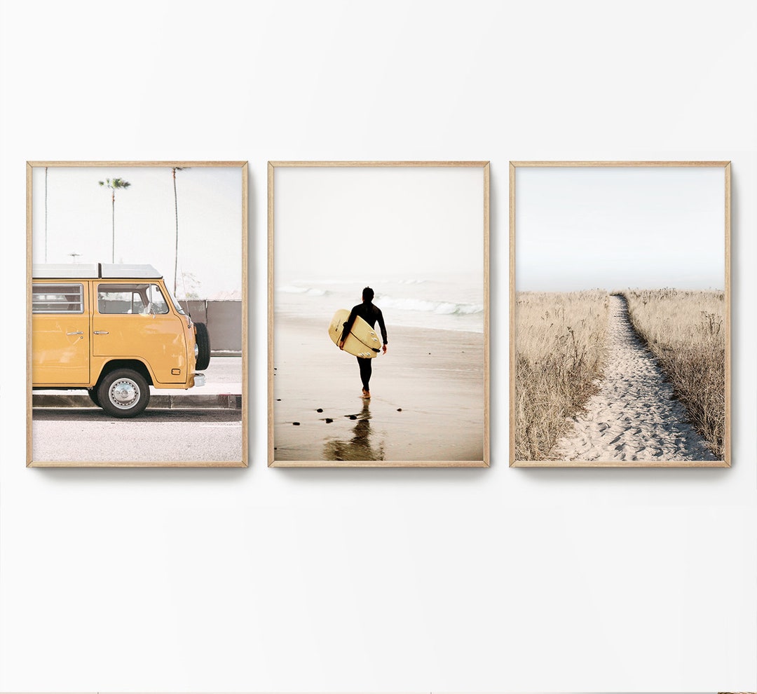 Large Beach Print 3 Piece Beach Set Surf Poster Set of 3 - Etsy