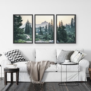 Mountain Forest Set Nature Art Set of 3 Giclee Mountains Forest Set ...