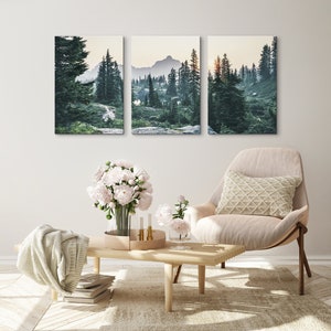Mountain Forest Set Nature Art Set of 3 Giclee Mountains Forest Set ...