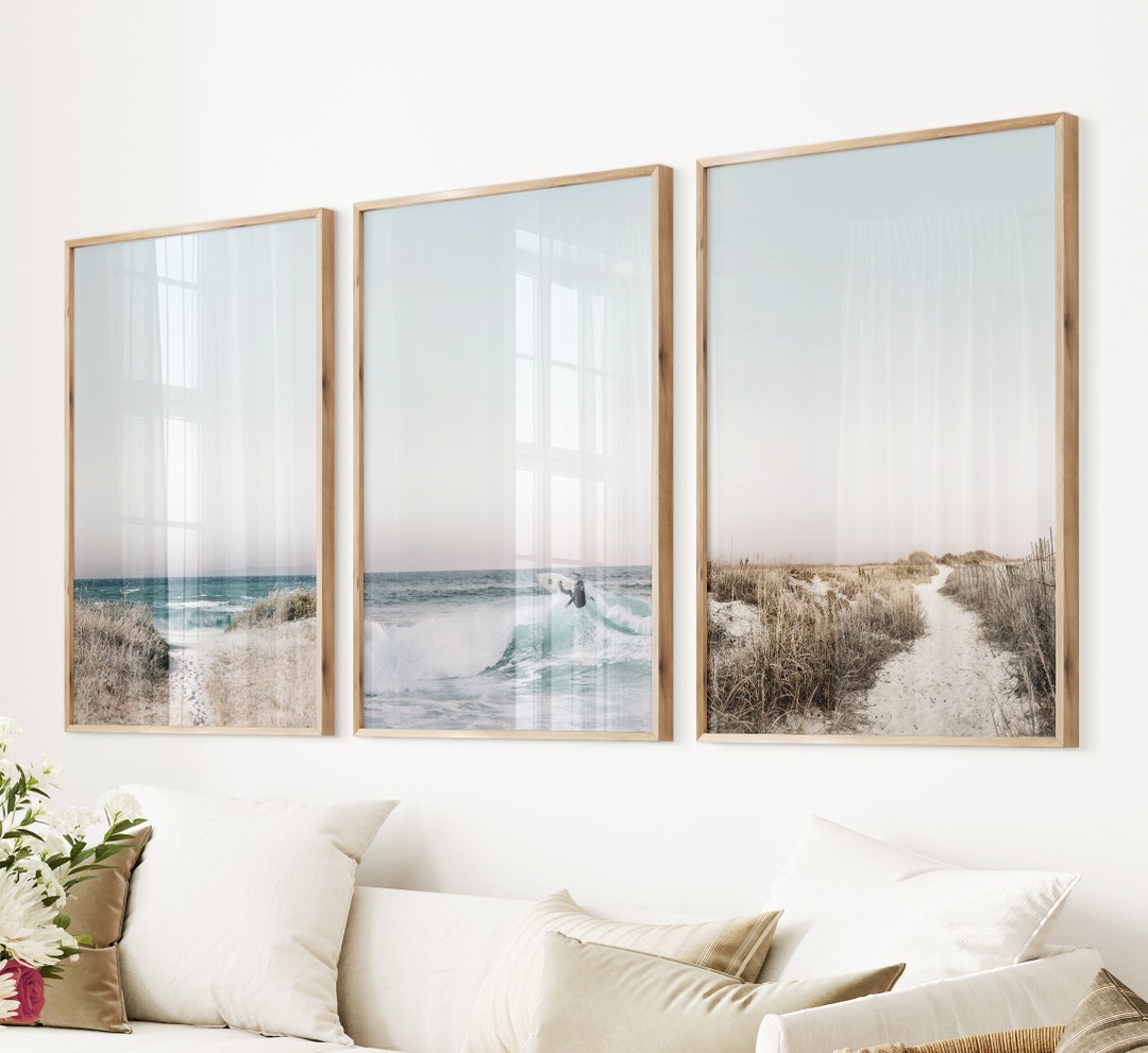 Beach Room Wall Art Coastal California Beach Pathway Poster Large Coast ...