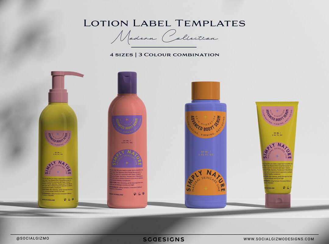 Modern Skincare Label Template: Modern Cosmetic Bottle Sticker Design ...