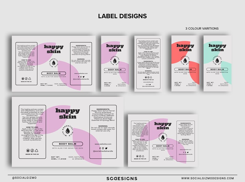 Modern Retro DIY Lotion Labels DIY Hair Mousse Labels - Etsy