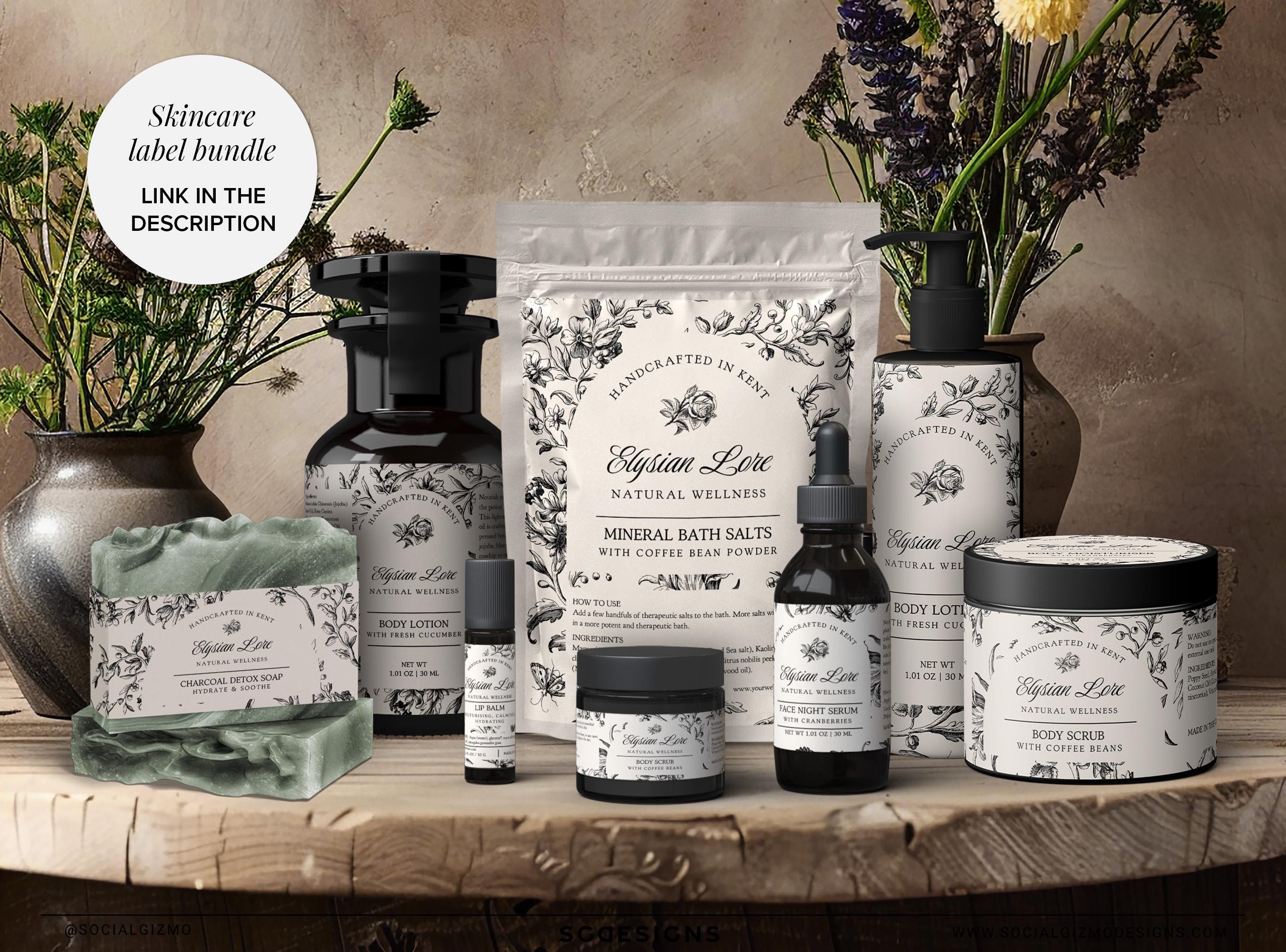 Vintage Parisian Dropper Label Template: Ornate Floral Serum Label ...