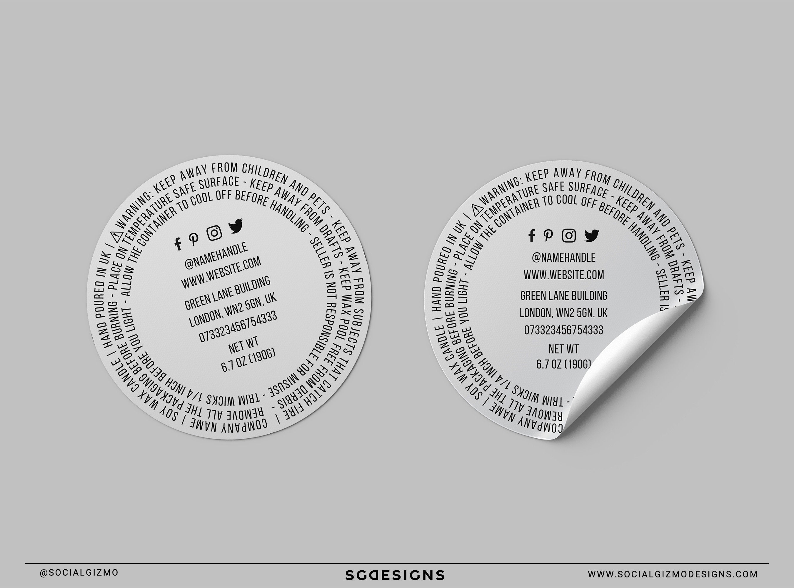 Editable Candle Warning Label Template, DIY Warning Template, Digital ...